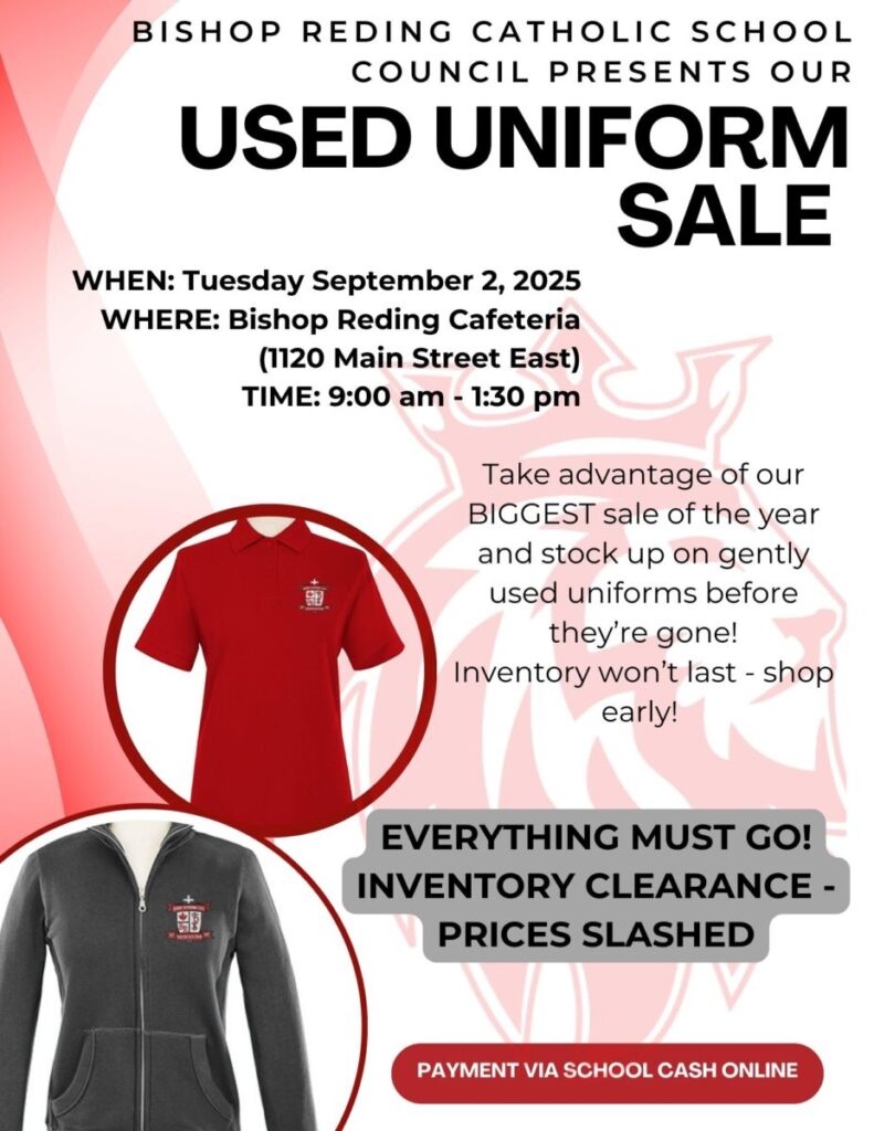 Use Uniform Sale | Bishop Reding Catholic Secondary School, Milton