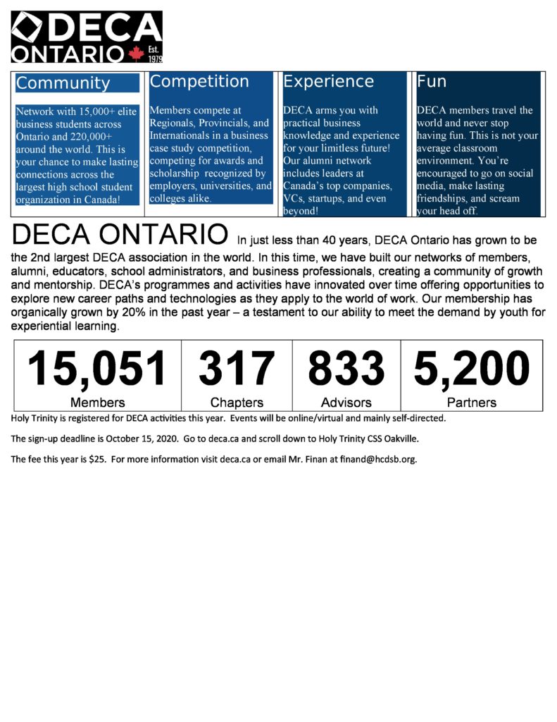 News | Holy Trinity Catholic Secondary School, Oakville | Halton ...