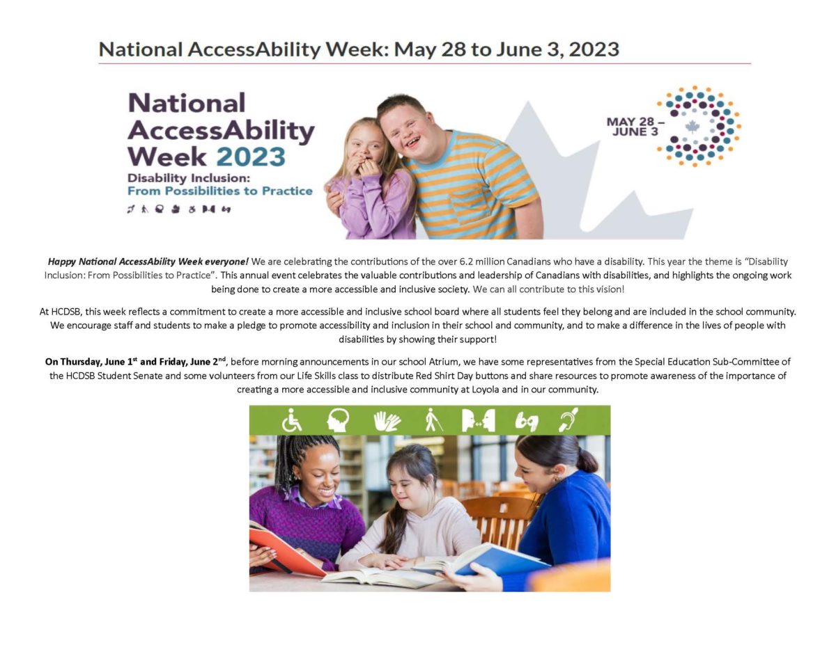 National AccessAbility Week | St. Ignatius of Loyola Catholic Secondary ... National AccessAbility Week | St. Ignatius of Loyola Catholic Secondary ...
